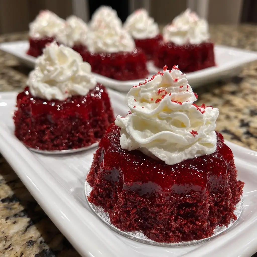 Mini Red Velvet Jello Cups: Creamy & Playfully Layered