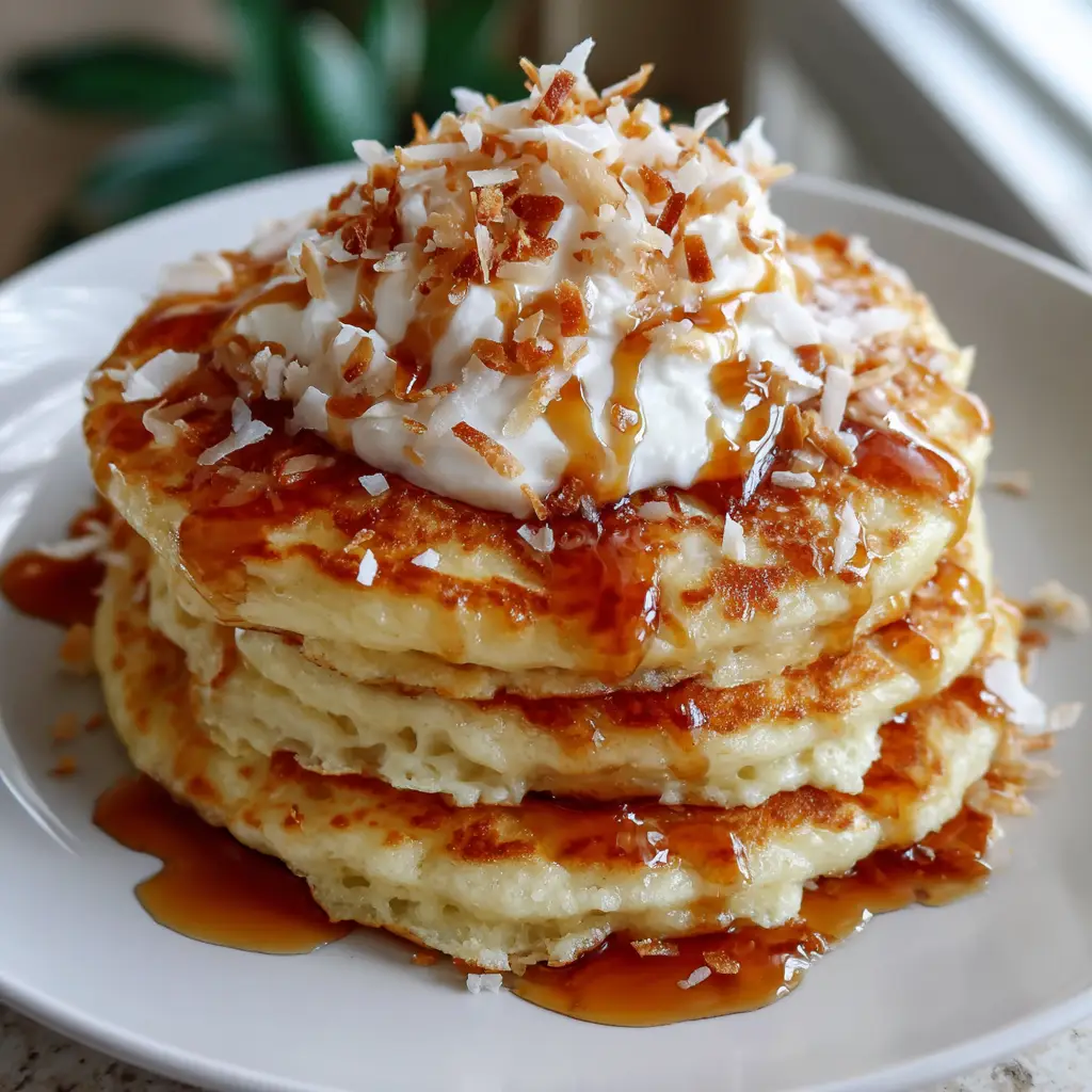 Fluffy Coconut Cream Pancakes: A Tropical Breakfast Delight! - cookzip.com